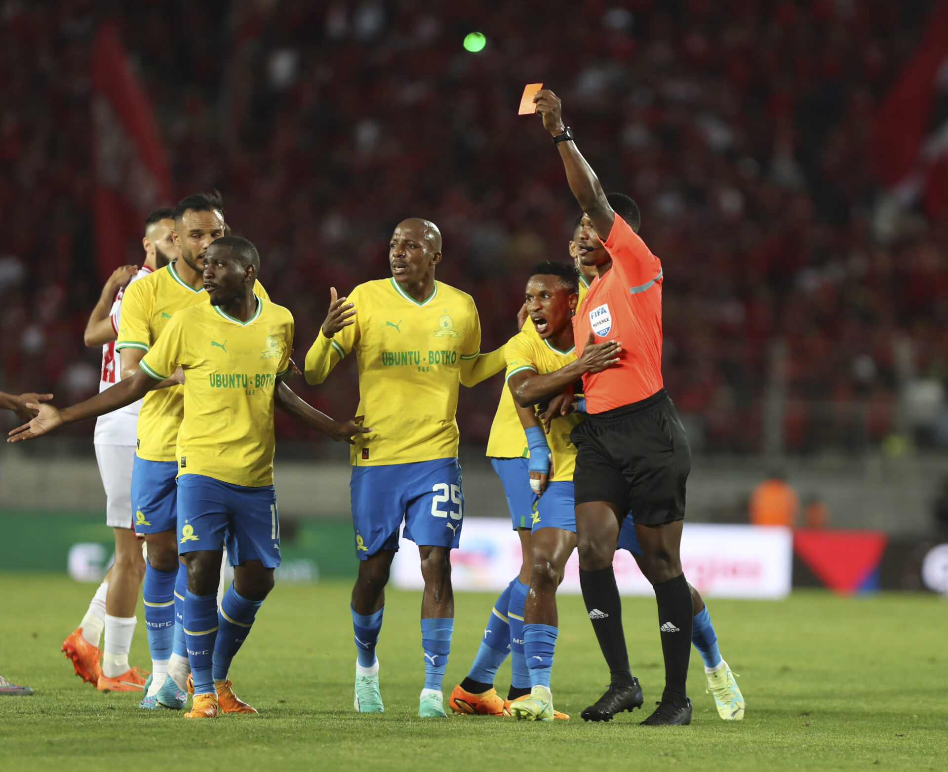Nine-Man Sundowns Play To Draw With Champions Wydad In Casablanca ...