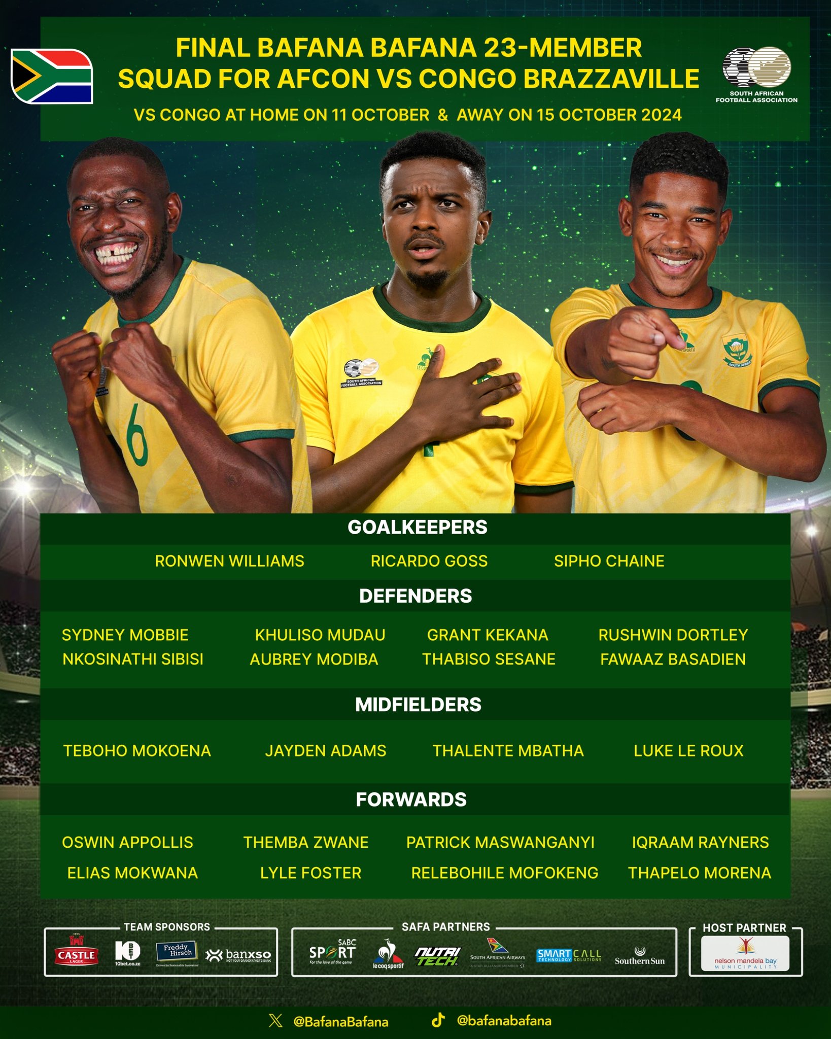 Broos Announces Final 23-Man Bafana Squad To Face Congo - iDiski Times