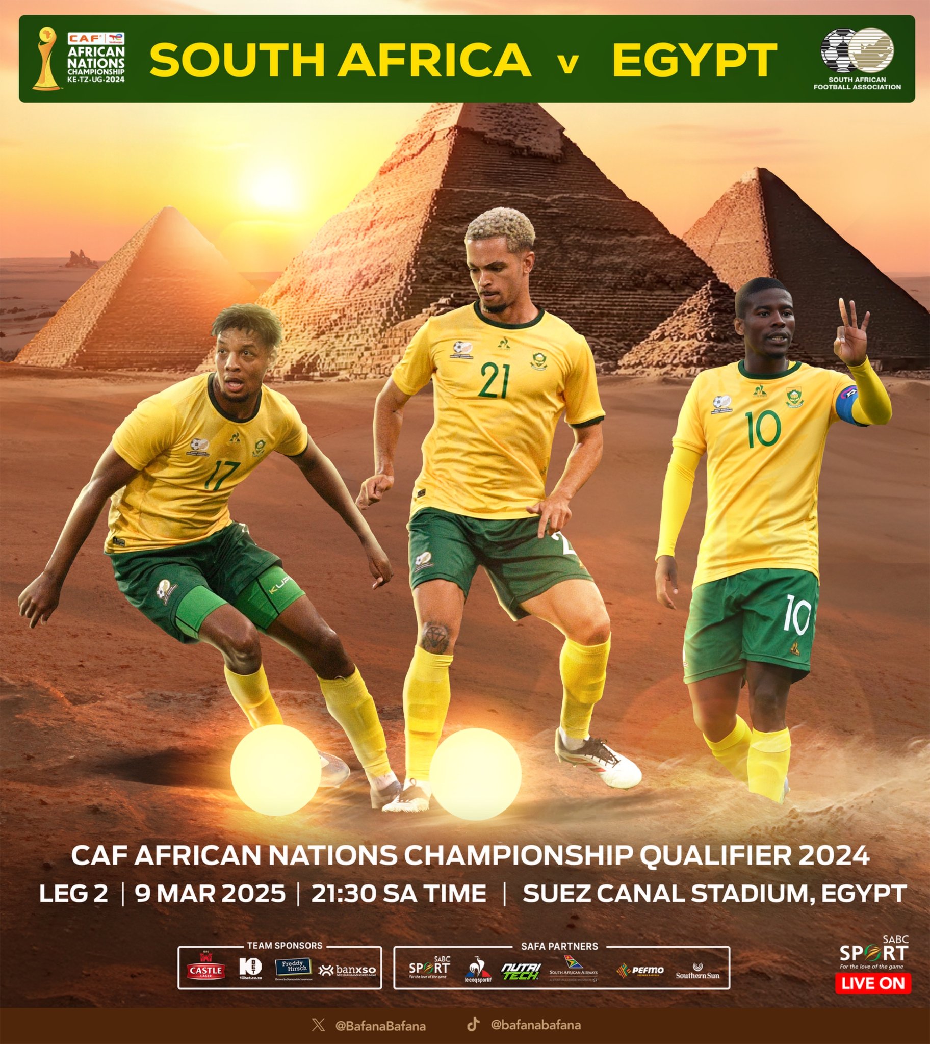 How To Watch Bafana Away To Egypt - iDiski Times