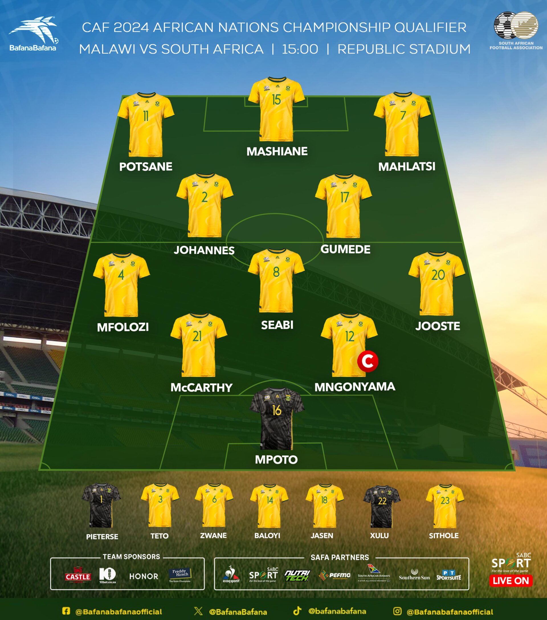 Bafana XI For COSAFA Qualifier - iDiski Times